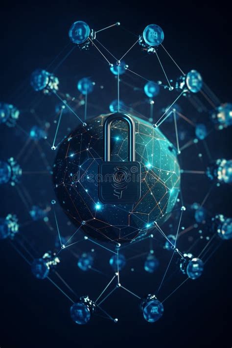 Global Net Security And Blockchain Network Concept With Digital Blue Padlocks In Hexagonal Grid