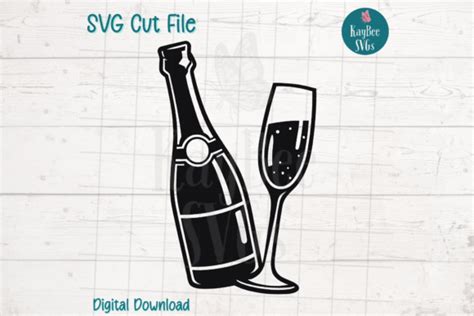 champagne svg cut file graphic by kaybeesvgs · creative fabrica