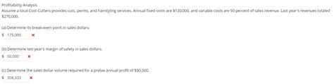 solved profitability analysis assume a local cost cutters