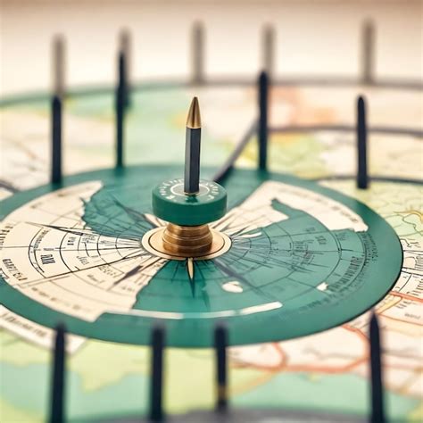 Global Navigation Exploration And Mapping Adventure With Magnetic Compass Premium Ai Generated