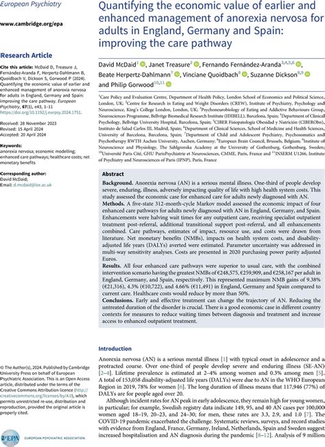 Quantifying The Economic Value Of Earlier And Enhanced Management Of