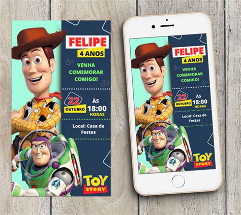 Convite Digital Toy Story Elo7 Produtos Especiais