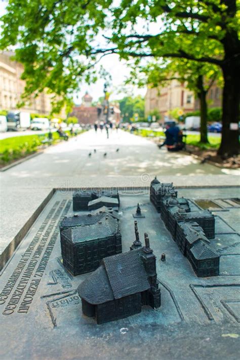 Mini Map Of The Square In Krakow Made In The Form Of A Sculpture On