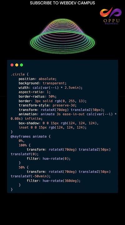 Creative 3d Animation With Source Code Using Html Oppu Coding Codingbat Htmlcsstutorial