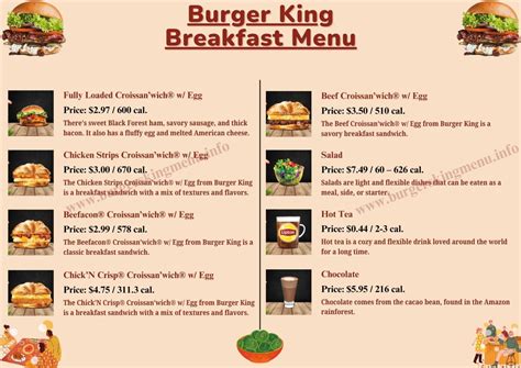 Burger King Breakfast Menu Burger King Menu Updated December 2024
