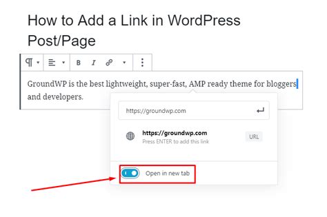 How To Add A Hyperlink In Wordpress Post Page