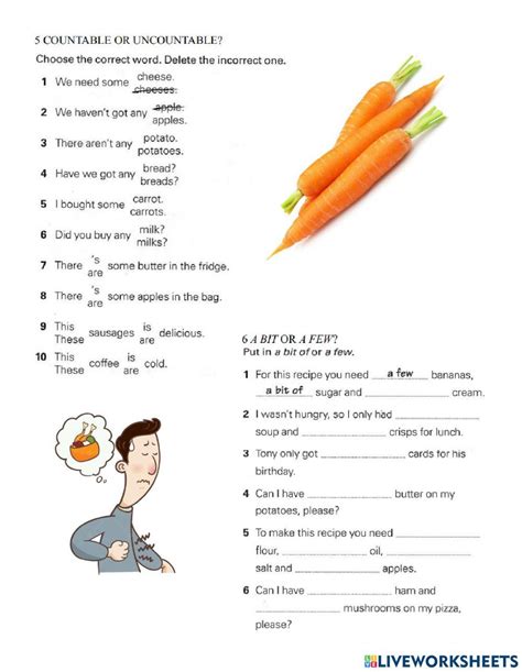 Food And Quantifiers Online Exercise For Live Worksheets
