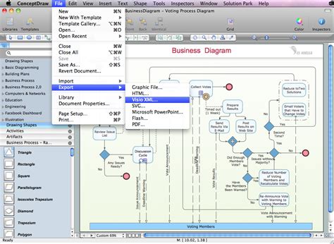 Exporting Conceptdraw Pro Document To Ms Visio® Xml Format File