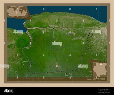 Saramacca District Of Suriname Low Resolution Satellite Map