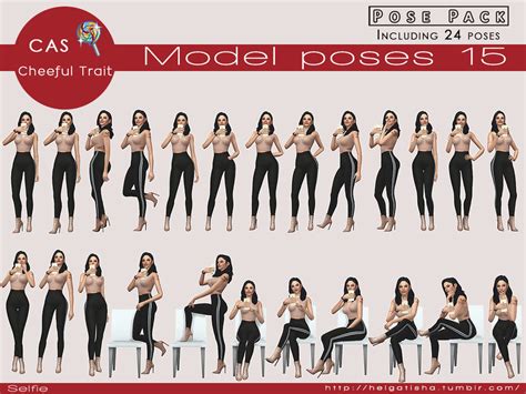 The Sims Resource Model Poses 15 Selfie Posepack Cas