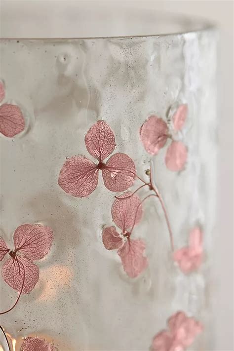Pressed Hydrangea Glass Hurricane Terrain