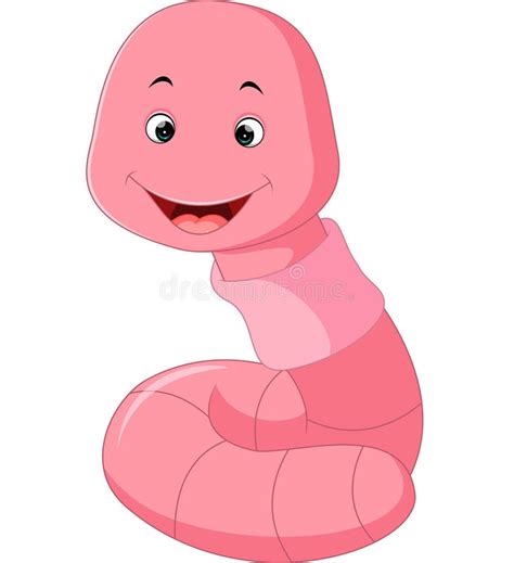 Cute Pink Worm Cartoon Stock Vector Illustration Of Character 74624349
