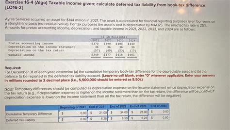 Solved Exercise 16 4 Algo Taxable Income Given Calculate