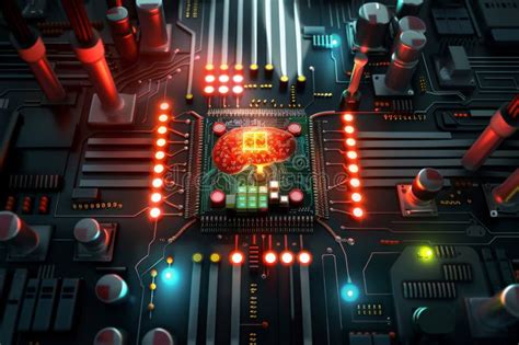 Ai Microchip On Digital Circuit Board Representing Advanced Technology