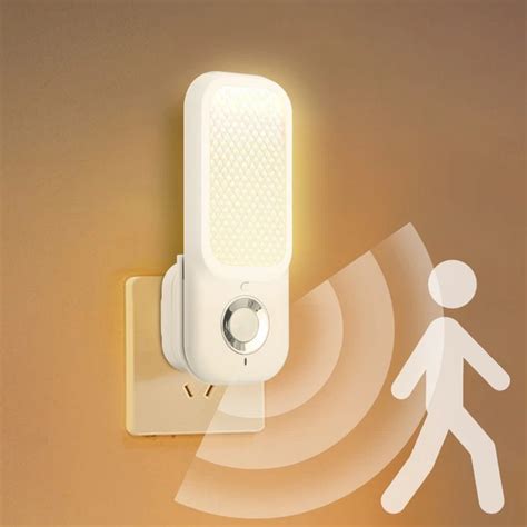 Led Safety Night Light Motion Sensor Plug In Emergency Lamp