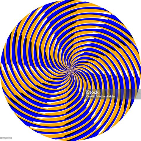 착시 움직이는 복잡한 나선형의 패턴 원 모션 배경 디자인을 위한 라운드 패턴입니다 강렬하고 밝은 색상에 대한 스톡 벡터 아트 및 기타 이미지 강렬하고 밝은 색상 검은색