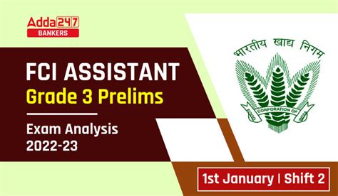 Fci Exam Analysis Shift 2 1st January 2023 Assistant Grade 3 Today
