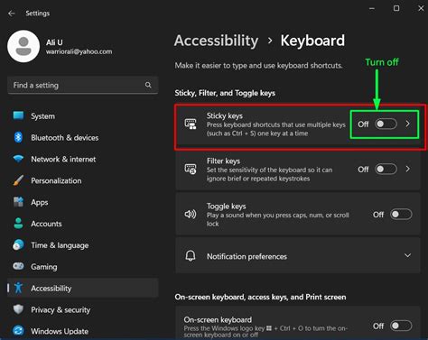 Kuinka korjata Shift näppäin ei toimi Windowsissa