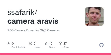 github ssafarik camera aravis ros camera driver for gige cameras