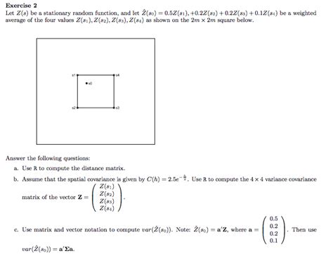 Solved Exercise 2 Let Zs Be A Stationary Random Function