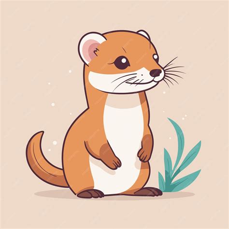 Premium Vector Cute Weasel Cartoon Illustration
