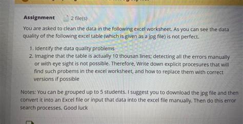 Solved You Are Asked To Clean The Data In The Following Chegg
