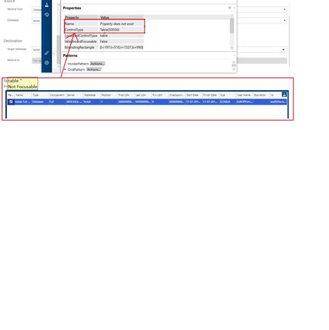 A11y AzureDataStudio Schema Dacpac Backup Restore Database Dialog