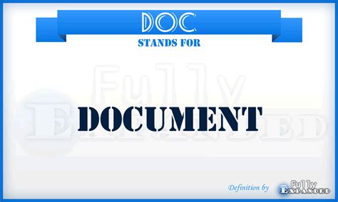 Doc Document Meaning Definition
