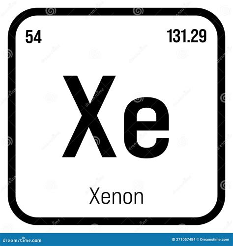 Xenon Xe Periodic Table Element Stock Vector Illustration Of