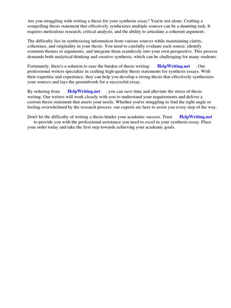 How To Make A Good Synthesis Essay Pdf Essays Cognition