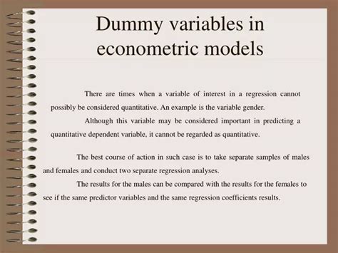 Ppt Dummy Variables In Econometric Models Powerpoint Presentation Free Download Id 1815059