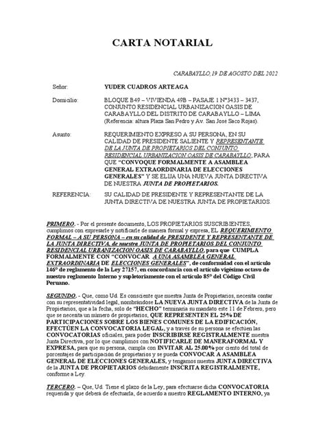 Carta Notarial Pdf Gobierno