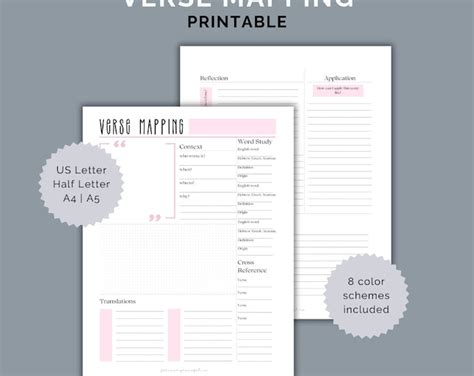 Verse Mapping Journal Printable I Bible Mapping Planner Printable I
