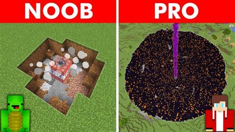 Minecraft Noob Vs Pro Craziest Tnt Bunker Build Challenge Minecraft Summary マイクラ動画