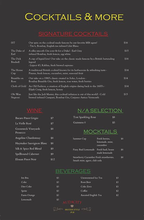 Menus Audacity