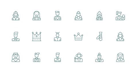 Minimal Line Style Leader Icons With 18 Vectors Scalable Icons For