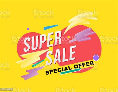슈퍼 판매 포스터와 전단지입니다 디자인 포스터 전단지 및 노란 배경 배너에 대 한 템플릿 평면 벡터 일러스트 Eps 10 가격에 대한 스톡 벡터 아트 및 기타 이미지