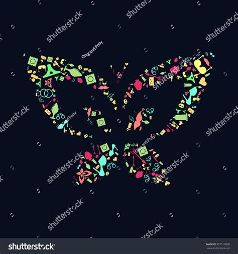 Butterfly Silhouette Filled By Different Sex Vector De Stock Libre De Regal As