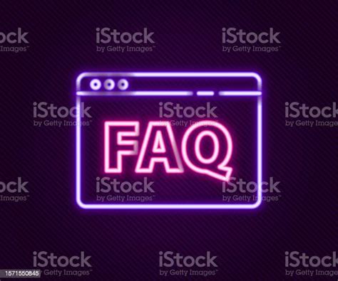 빛나는 네온 라인 브라우저 Faq 아이콘은 검은 배경에 분리되어 있습니다 인터넷 통신 프로토콜입니다 다채로운 개요 개념입니다