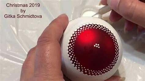 Red And White Glass Christmas Ornament By Gitka Schmidtova Christmas