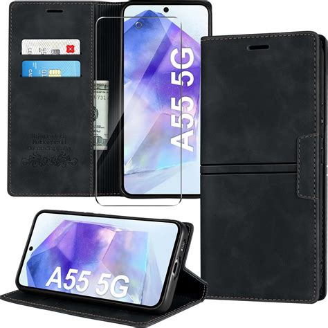Handyhülle Für Samsung Galaxy A55 Hülle Clear View Klappbar Leder Flip