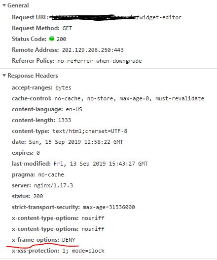 X Frame Options Deny Cannot Createedit Widget · Issue 2013