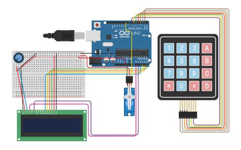 Circuit Design Password Door Lock Tinkercad