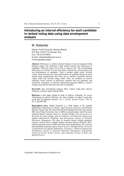 pdf introducing an interval efficiency for each candidate in ranked