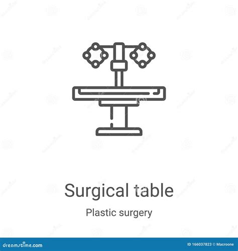 外科手术表图标矢量图 Thin Line Surgical Table Outline Icon Vector Illustration 线性