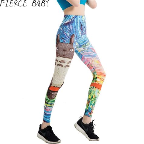 Cartoon Print Yoga Pants Sport Leggings Push Up 3d Graffiti Women