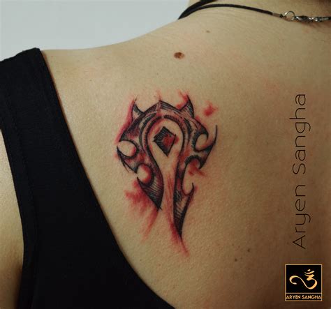 Warcraft Art World Of Warcraft Horde Tattoo Aquarell Tattoo For The