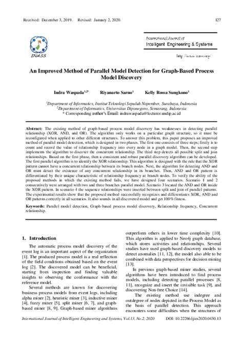 pdf an improved method of parallel model detection for graph based