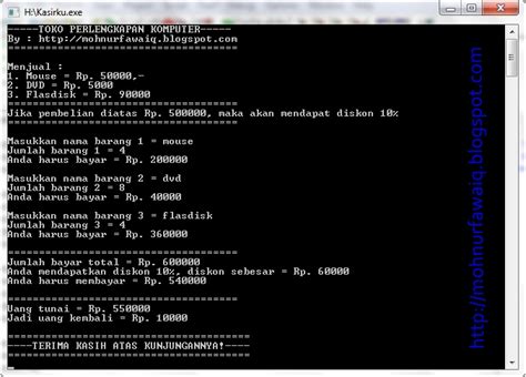 Membuat Program Kasir Sederhana Di C Faiq Tech