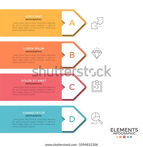 Four Colorful Arrows Text Boxes Letters Stock Vector Royalty Free 1094831306 Shutterstock